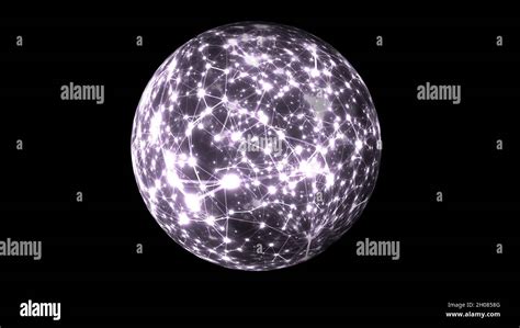 abstract plexus technology science on rotating sphere concept stock