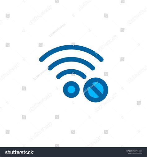 Disable Wifi Internet Network Icon Blue Stock Vector Royalty Free Shutterstock