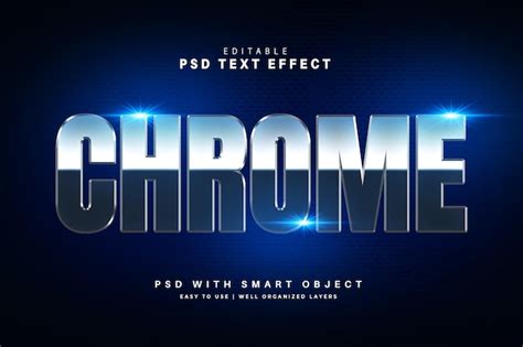 Premium Psd Editable Chrome Text Effect