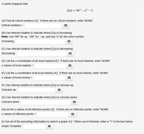 Solved 1 Point Suppose That A Find All Critical Numbers