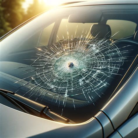 A Cars Windshield With A Visible Chip From A Rock