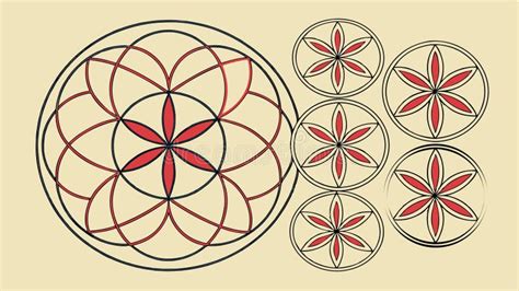 Multiple Flower Of Life Geometric Patterns Design Vector Design Generative Ai Stock Vector