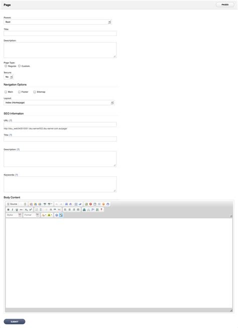 Adding A New Page MyWebManager Knowledge Base
