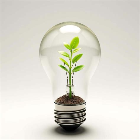 Lightbulb With Plant Growing Inside Innovation And Growth Isolated On White Background Premium