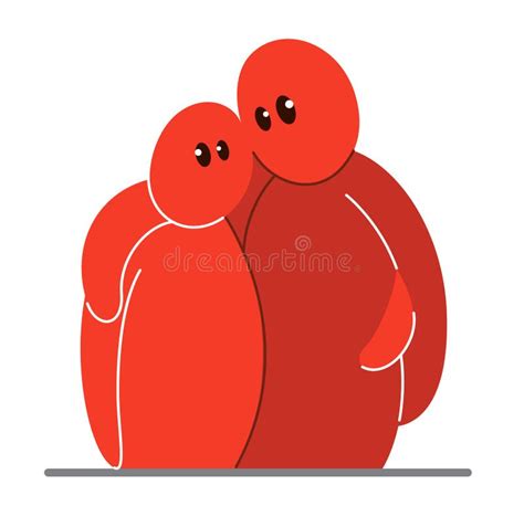 Two Funny Cartoon Men Hugging Each Other Funny Cartoon Flat Style