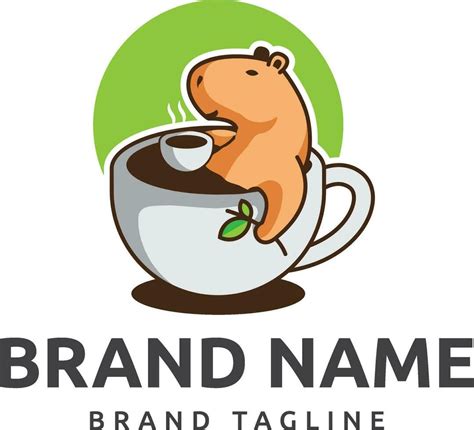 Capybara Coffee Logo Cute Drawings Capybara Coffee Logo