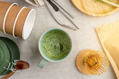 Proceso De Elaboración De Té Matcha Utensilios De Cocina De Madera Y