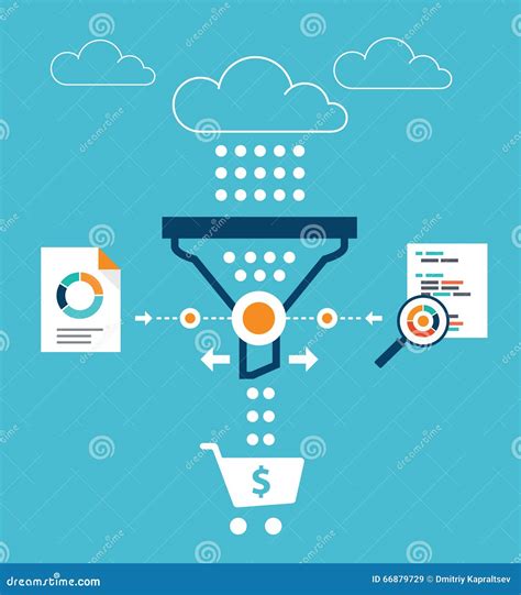 analytics for sales funnel stock vector illustration of dashboard