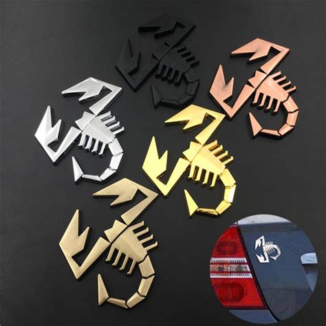 3d Metal Black Silver Scorpion Shape Emblem Badge Sticker For Abarth Vw