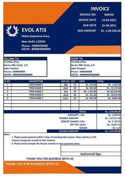 Invoice Templates Archives Artofit