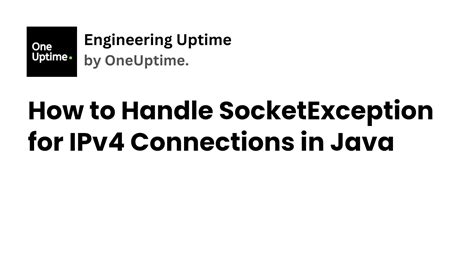 How To Handle Socketexception For Ipv4 Connections In Java