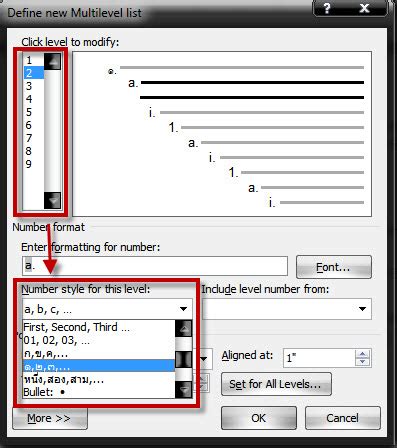 Microsoft Word Manage Multilevel List