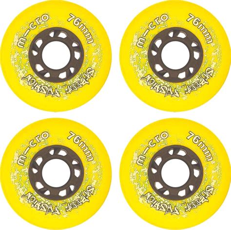 Набор колес для роликовых коньков Micro MT Plus Yellow 76 мм 4 шт (MSA ...