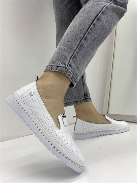 Мокасини жіночі Mamma Mia D20ya 905 Lx Beyaz Faber шкіряні з перфорацією 37 продаж ціна у