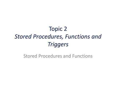 SOLUTION Advanced Databases Stored Procedures And Functions Studypool