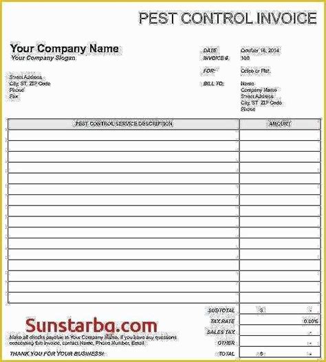 Pest Control Invoice Template Free Of Pest Control Invoice Template