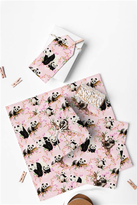 Cute Pandas Seamless Patterns Design Cuts