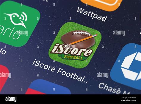 London United Kingdom October 09 2018 Close Up Shot Of The IScore Football Scorekeeper