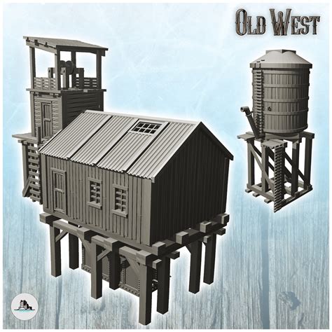 Stl Datei Set Aus Wasserwirtschaftsgebäude Und Westlichem Wasserturm