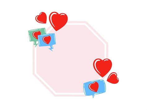 발렌타인 하트 프레임 배경 그림 프리미엄 벡터
