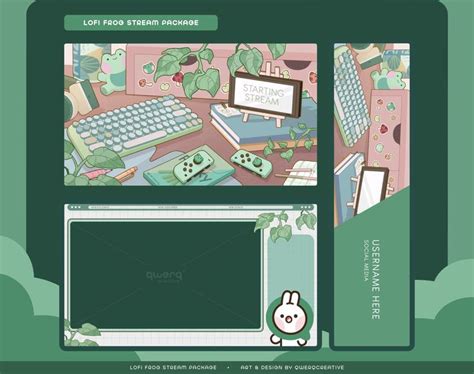 animated lofi frog stream package customizable animated alerts twitch