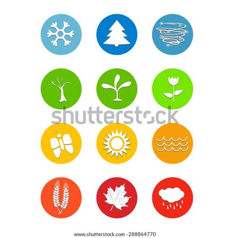 Set Months Calendar Icons Weather Stock Vector Royalty Free Shutterstock