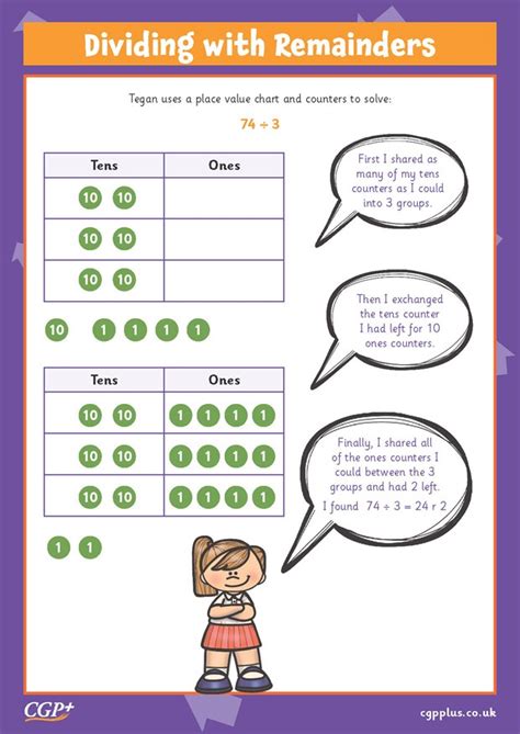 Divide 2 Digit By 1 Digit Numbers With Remainders Year 3 Cgp Plus