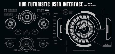 Interface Utilisateur Tactile Virtuelle Hud Noir Et Blanc Futuriste Dans La Cible Décran De