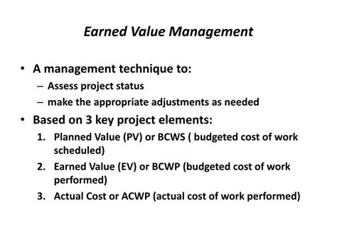PPT Earned Value Management PowerPoint Presentation Free Download ID 2584050