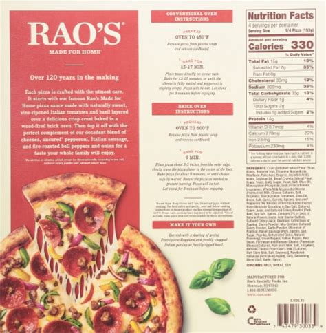 Rao S Frozen Supreme Brick Oven Pizza 21 6 Oz Ralphs
