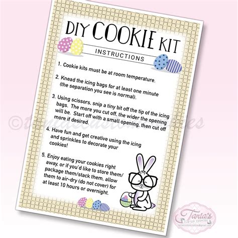 Printable Easter Diy Cookie Kit 35 X 5instruction Cards Etsy Canada