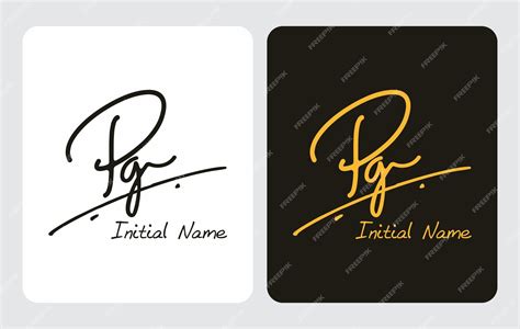 Premium Vector Pg P G Initial Handwriting Pg Initial Handwriting