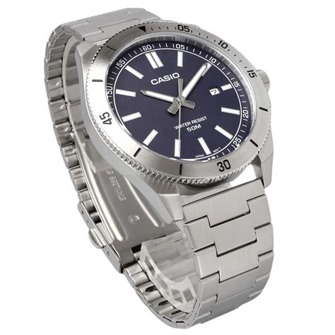 Casio Standard Analog Stainless Steel Blue Dial Quartz Mtp B155d 2e Mens Watch