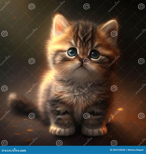 Super Cute Tabby Kitten Stock Illustration Illustration Of Adorable