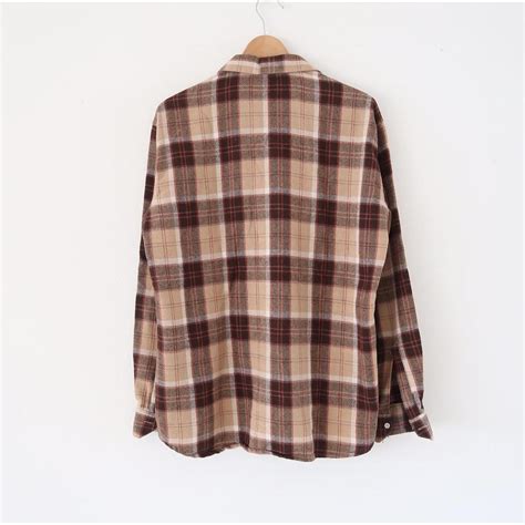 Amazing Vintage 90s Brown And Beige Flannel Shirt 🤎 Depop