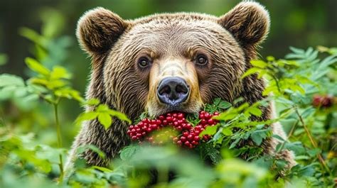 Grizzly Bear Eating Berries Brown Bears Alaska Eating Berries Hi Res