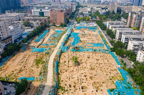 河南文物考古发掘工地现场探方 历史古迹景区 旅游景点 摄影素材 汇图网www huitu