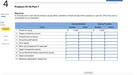 Solved Required Information Problem 01 1a Cost Computation