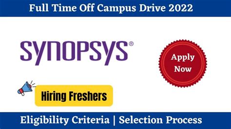 Synopsys Off Campus Drive Hiring Freshers For Software Engineer Position Apply Now