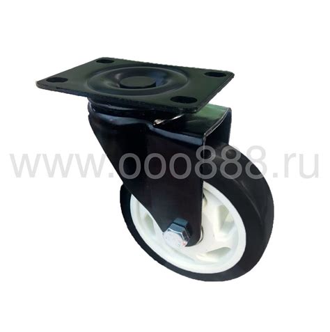 Аппаратное поворотное колесо Д-100 мм, черная резина