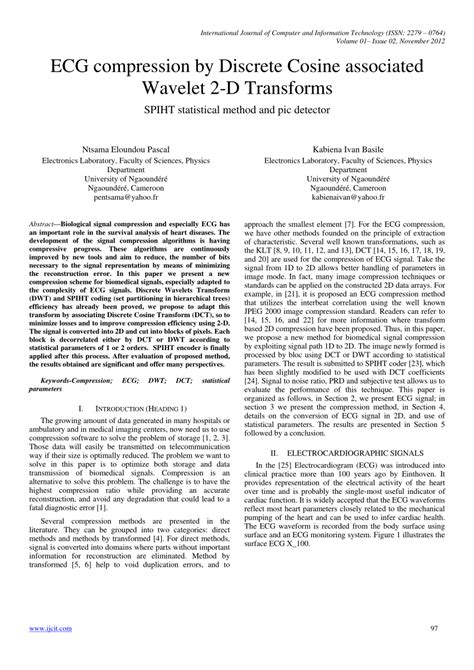 pdf ecg compression by discrete cosine associated wavelet 2 d
