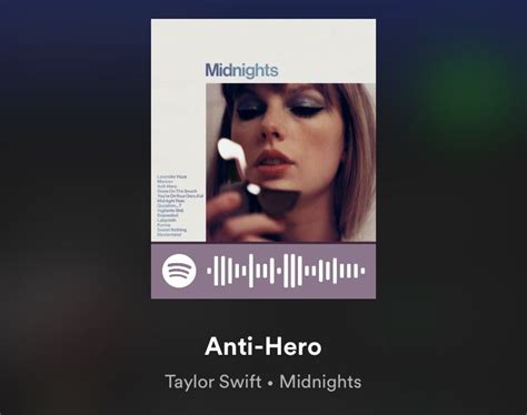 Anti Hero Spotify Code Taylor Swift Album Spotify Sweet Nothings