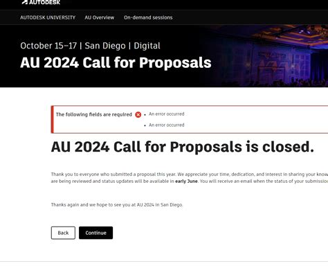 Solved Autodesk University 2024 Open For Proposals Autodesk Community