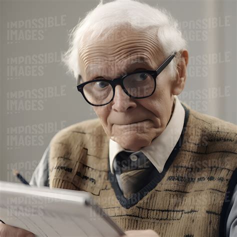 An Old Man Doing A Quiz With A Funny Face Impossible Images Unique