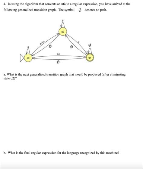 Solved 4 In Using The Algorithm That Converts An Nfa To A