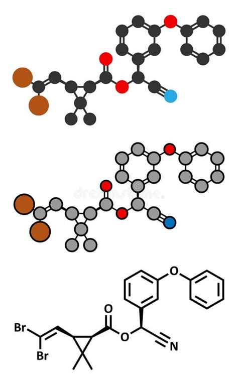 Deltamethrin Insecticide Molecule Synthetic Pyrethroid Skeletal