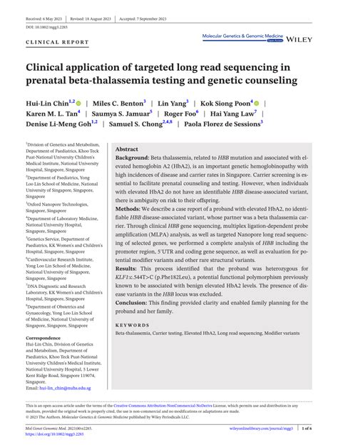 Pdf Clinical Application Of Targeted Long Read Sequencing In Prenatal