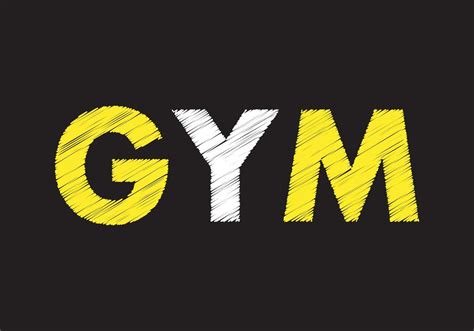 Gym Writing Text On Black Chalkboard Vector Illustration 11157345