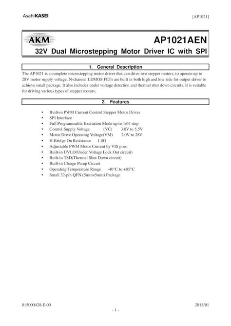 Pdf 32v Dual Microstepping Motor Driver Ic With Spi · Motor Driver