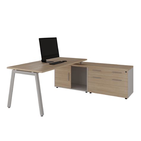 Escritorio En L Ejecutivo Con Credenza Lateral Alpha Bering Escritorios